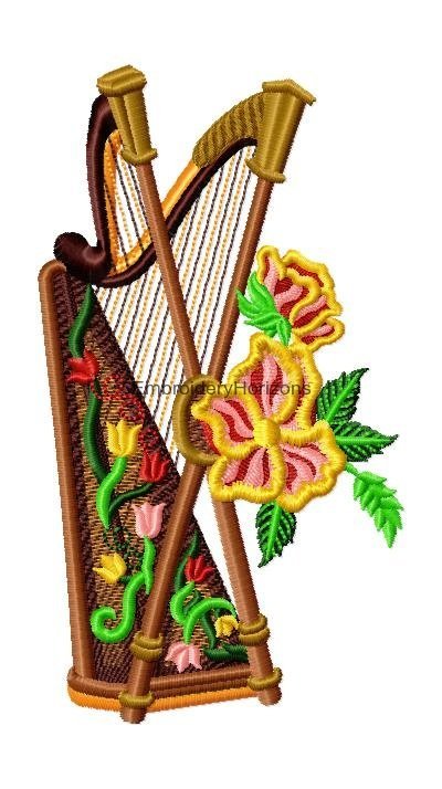 Harps with Flowers set